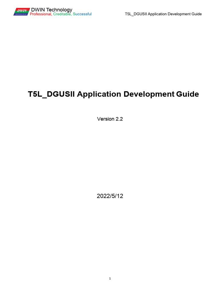 T5L - DGUSII Application Development Guide 20220520 | PDF | Computer File | Operating System