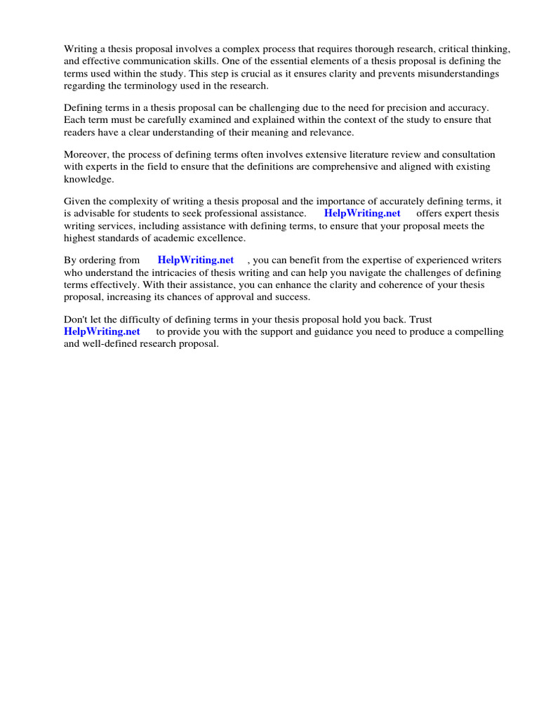 Thesis Proposal Definition of Terms | PDF | Memory | Thesis Thesis Proposal Definition of Terms | PDF | Memory | Thesis