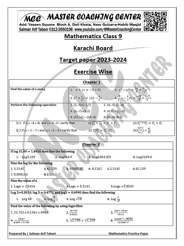 Maths PAPER GRADE 9 Sindh Board | PDF | Factorization | Polynomial