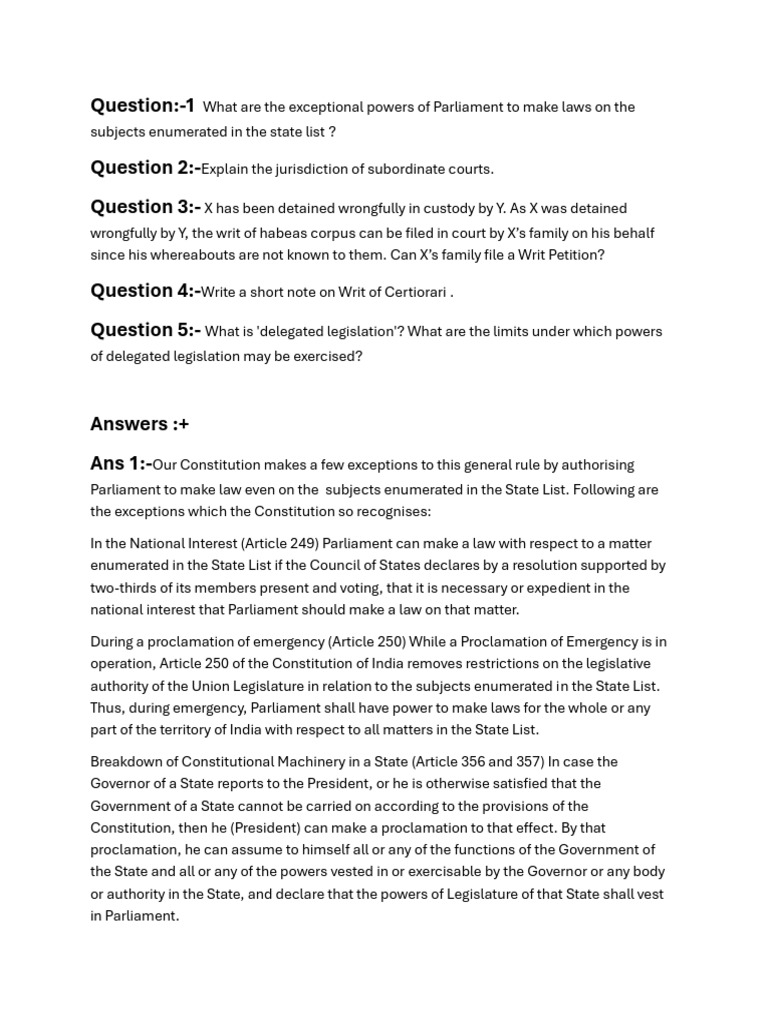 Constitution Question Download Free Pdf Certiorari Habeas Corpus