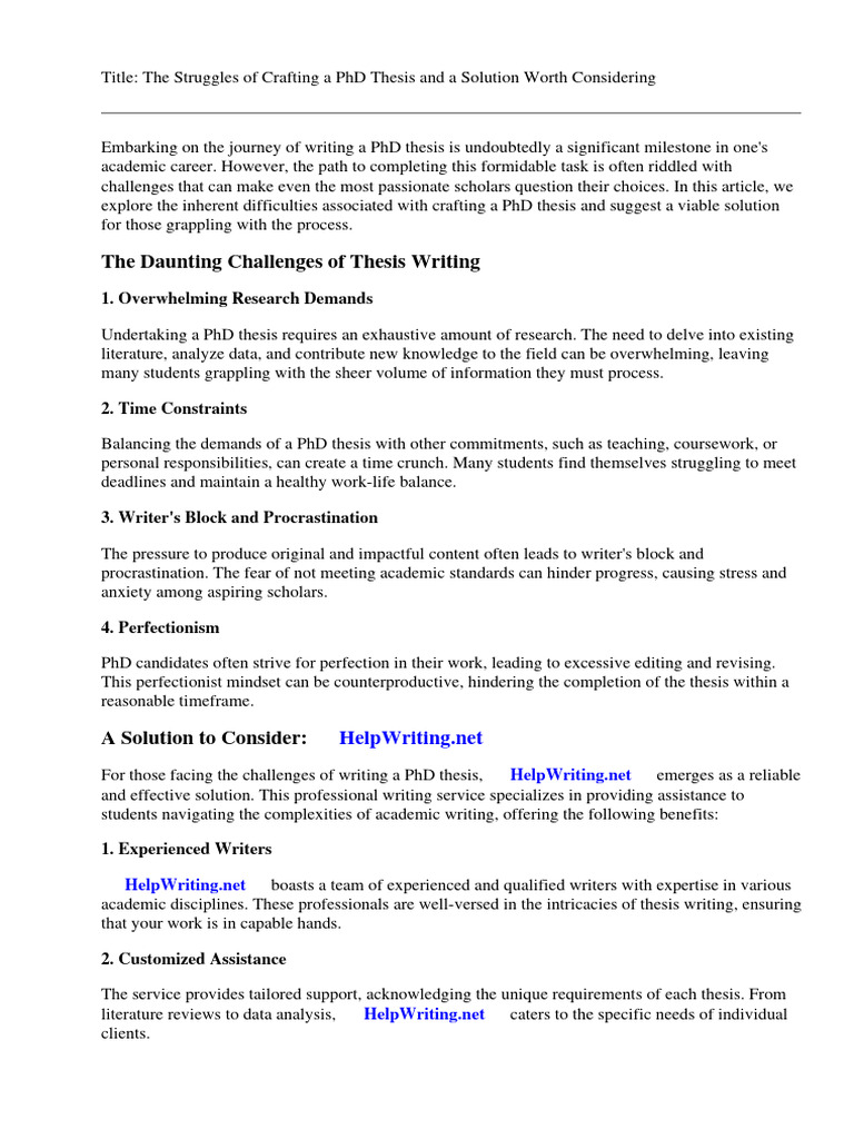 I Hate Writing My PHD Thesis | PDF | Thesis | Perfectionism (Psychology)