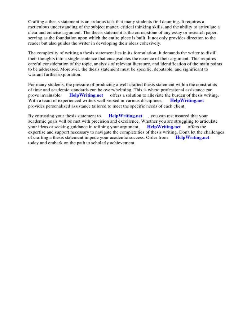 Essay Thesis Statement Structure | PDF | Essays | Thesis