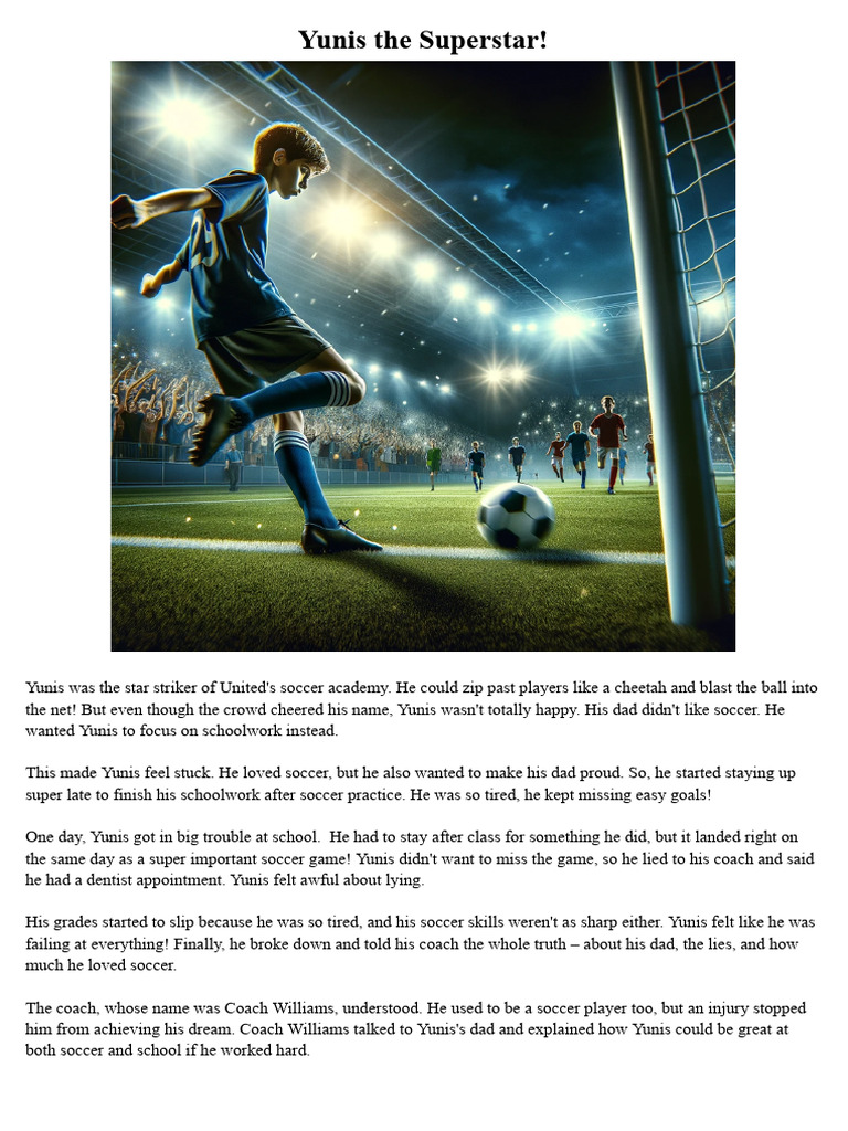 Yunis: Balancing Soccer and School | PDF
