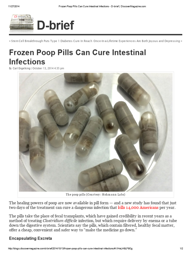 Poo Pills | PDF | Medical Treatments | Digestive System