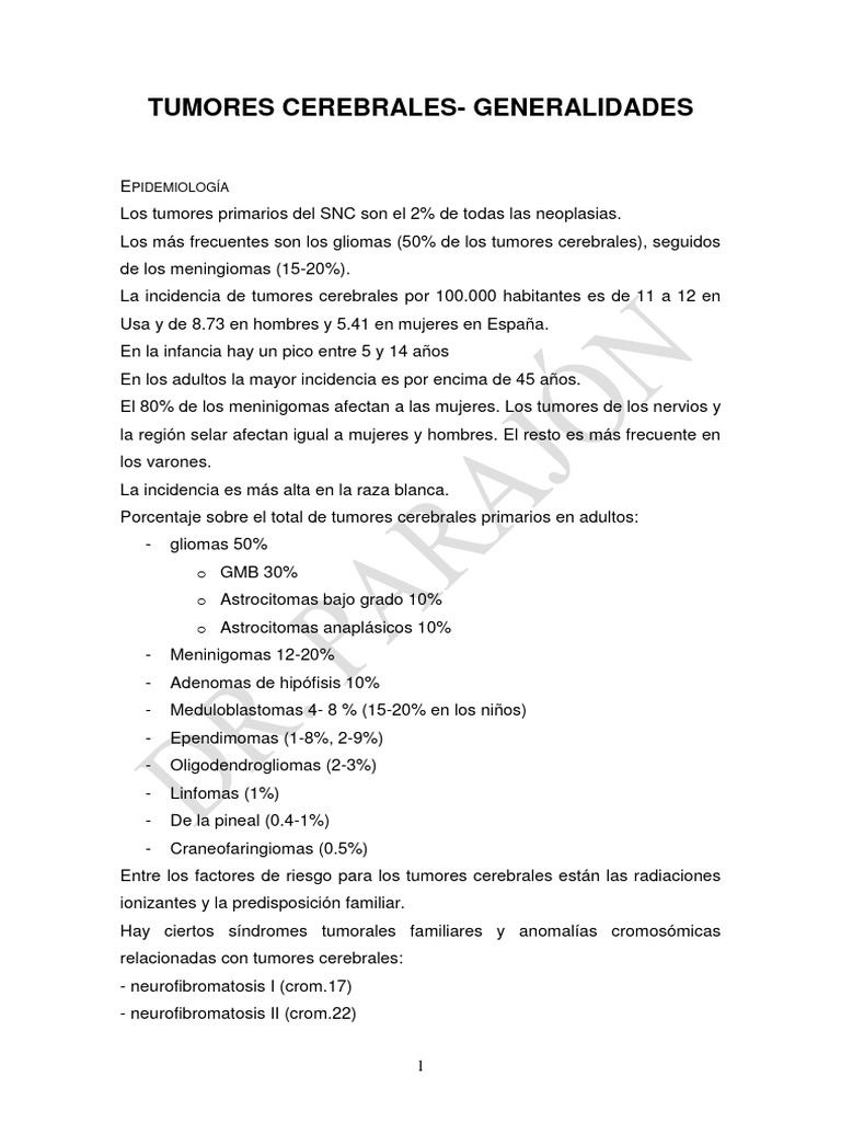 TUMORES-CEREBRALES | PDF | Glioma | Cáncer