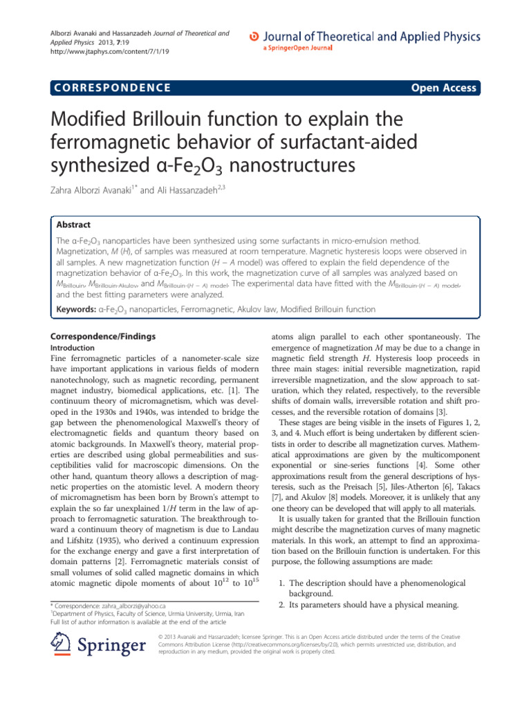 Nanoparticle Magnetism Explained | PDF | Ferromagnetism | Magnetism