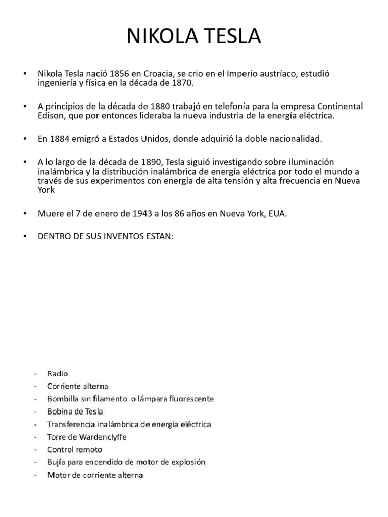 Nikola Tesla | PDF