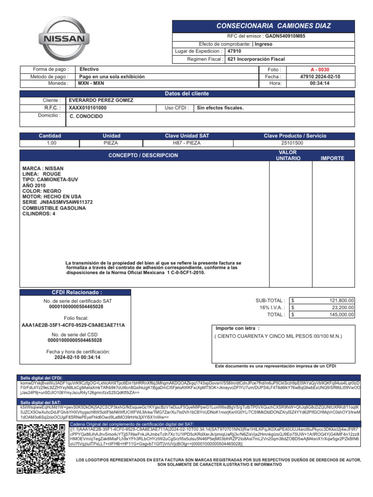 Refa Nissan y Chevrolet | PDF