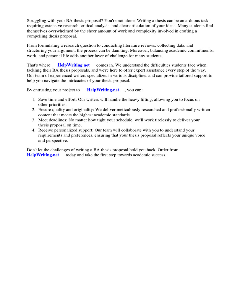 Ba Thesis Proposal Example | PDF | Thesis | Knowledge