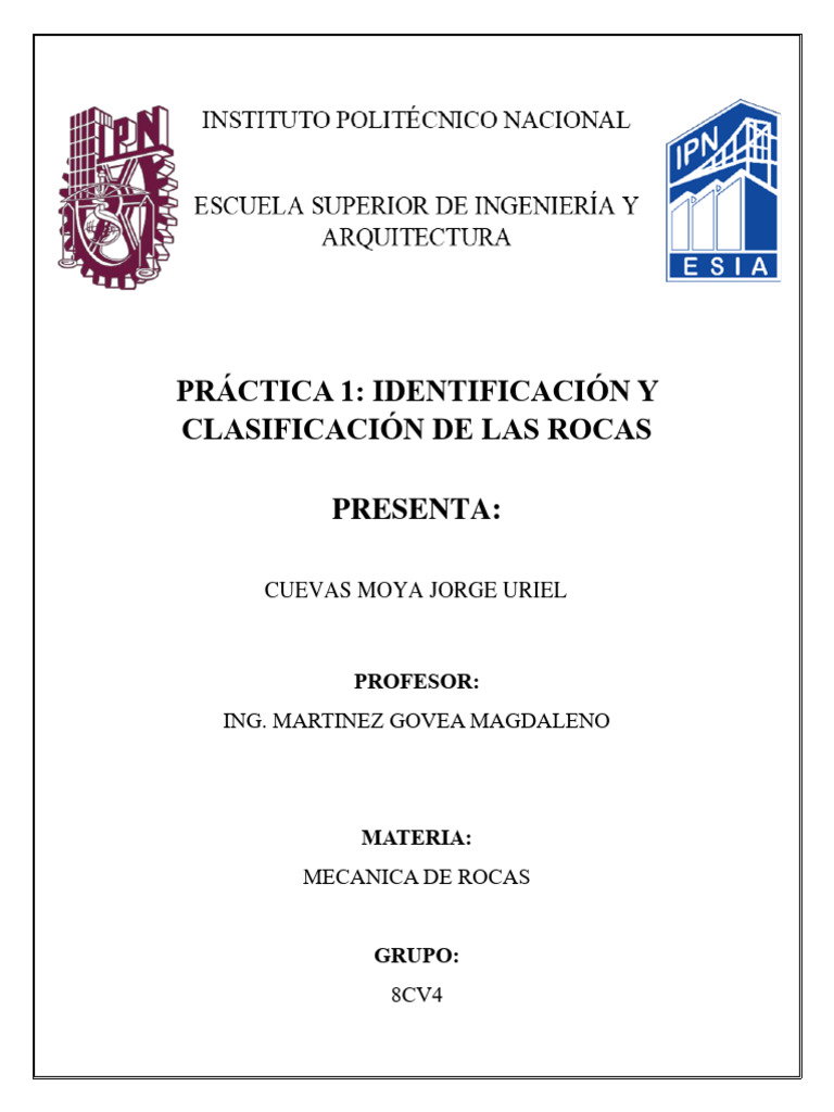 PRÁCTICA 1 Identificacion de Rocas | PDF