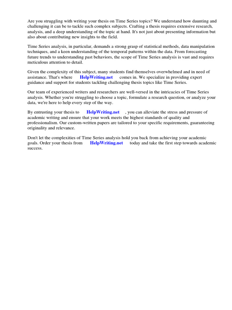 Thesis Topics in Time Series | Download Free PDF | Time Series ...