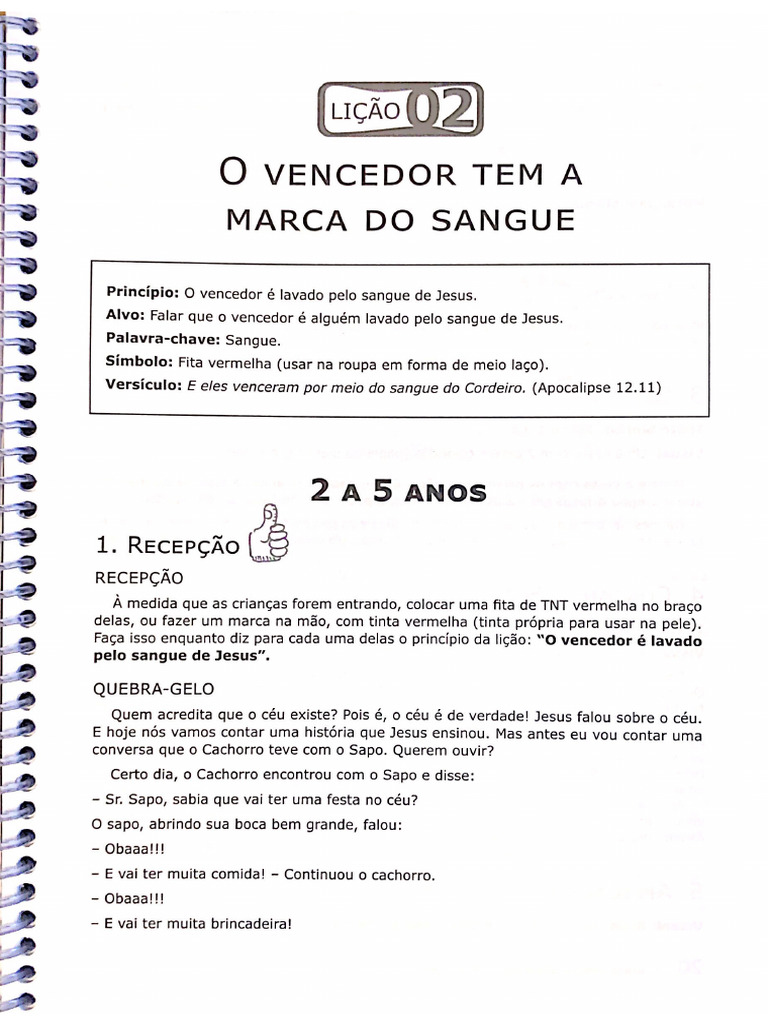 Lição 2 - O Vencedor Tem a Marca Do Sang | PDF