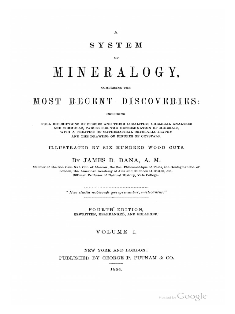 Dana A System of Mineralogy (Vol 1, 2) - 4th Ed - 6f - 240218 - 201841 ...
