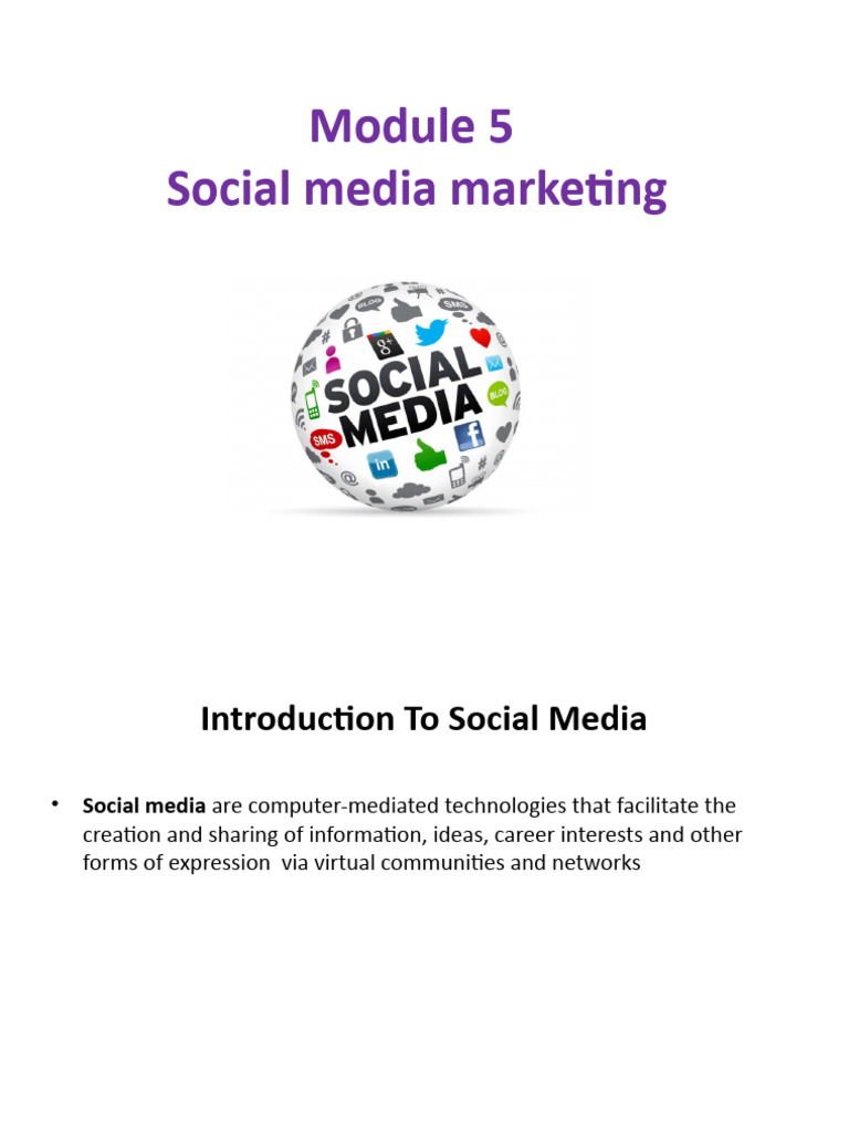 Module 5 SMM | PDF | Popular Culture & Media Studies | Social Media