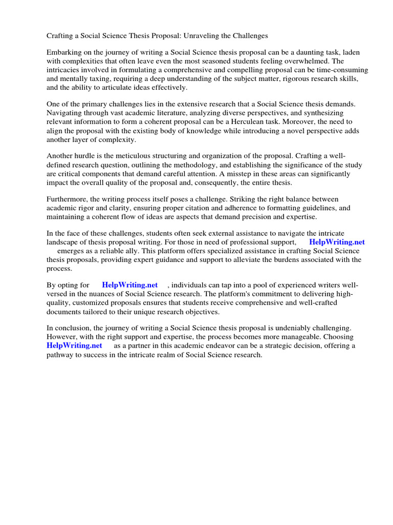 Social Science Thesis Proposal | PDF | Thesis | Science