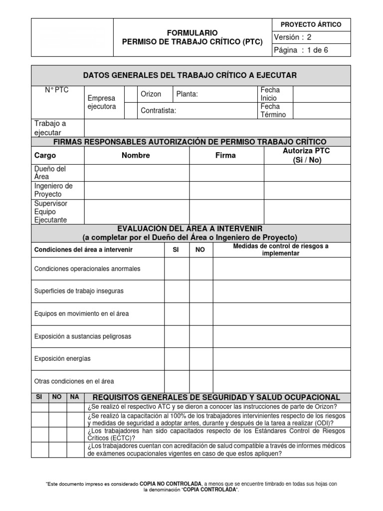 Formulario PTC (V2) | PDF