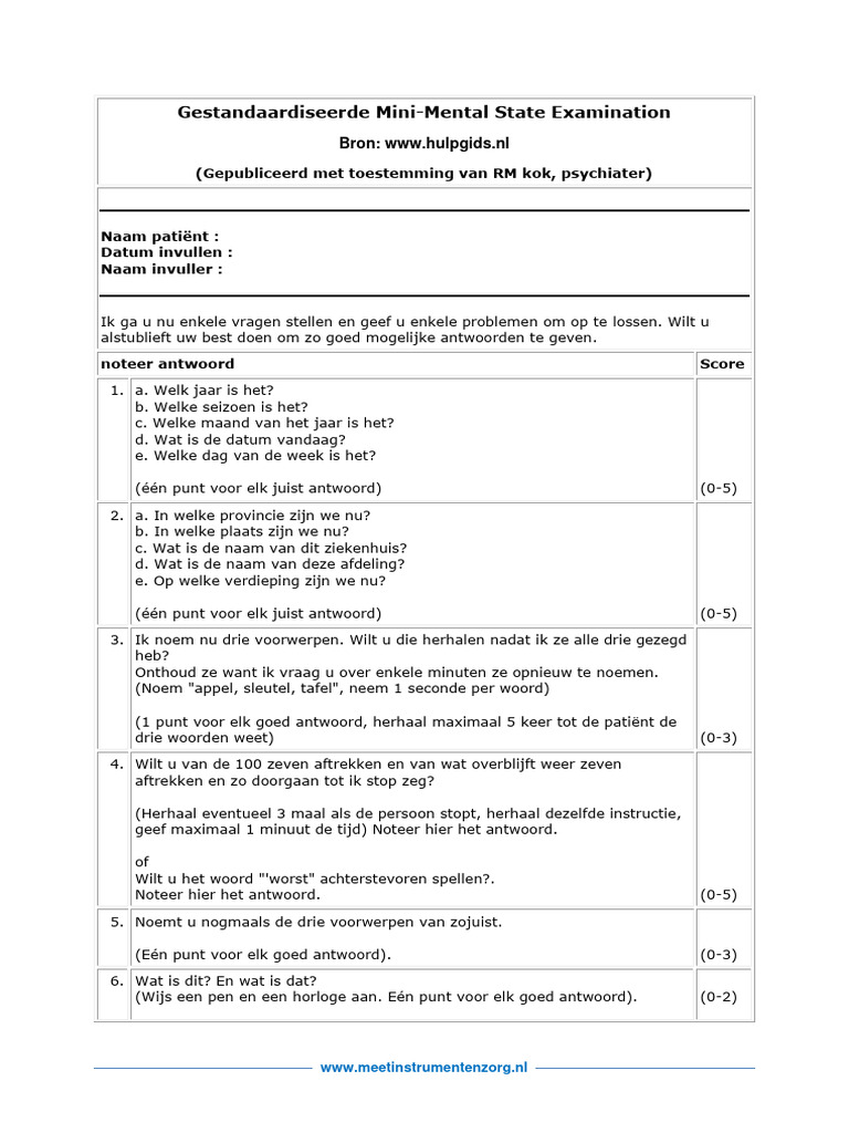 MMSE Meetinstr Gestand | PDF