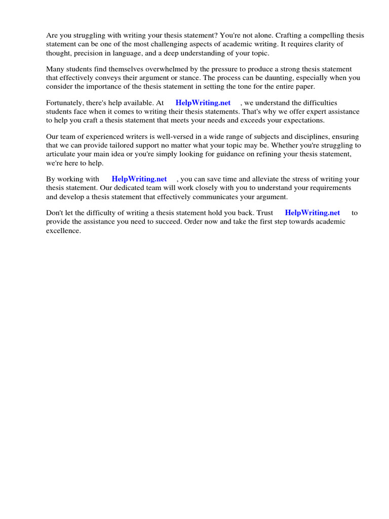 Thesis Statement Multiple Choice Quiz | PDF | Thesis | Essays