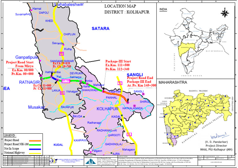 Kolhapur-Ratnagiri NH-166 Project Map | PDF | Road Infrastructure