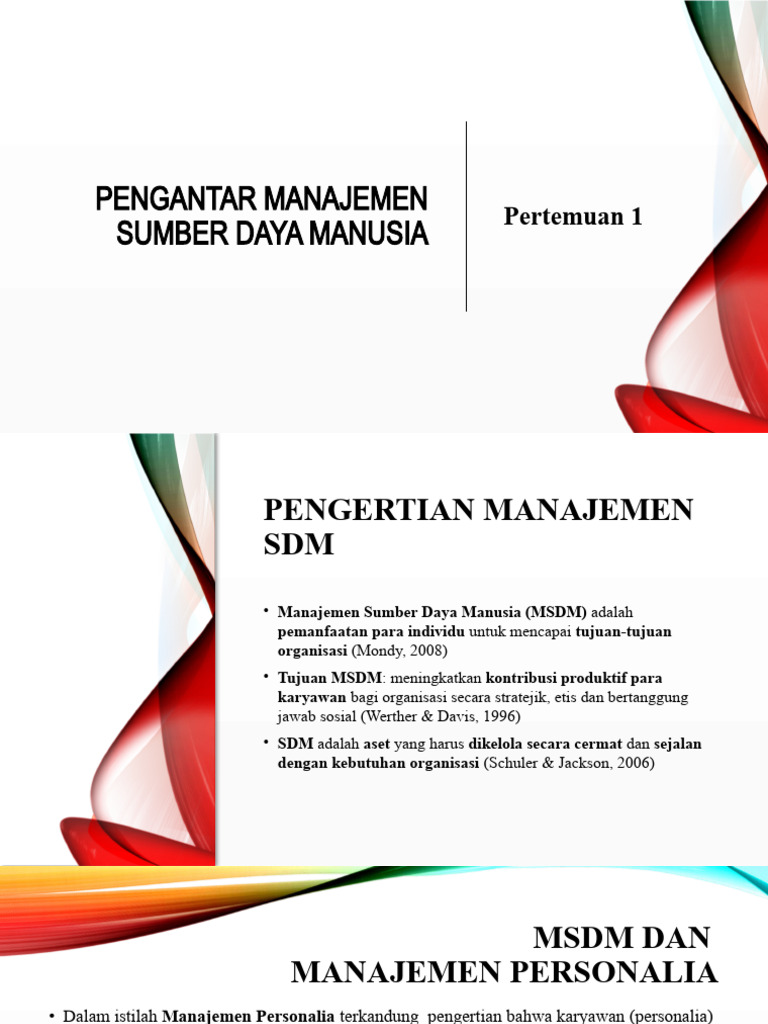 P1 Pengantar MSDM | PDF