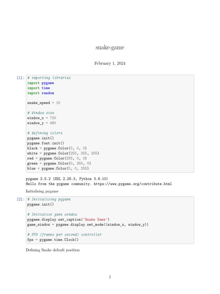 Snake Game | PDF | Frame Rate | Software Engineering