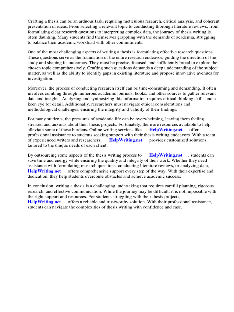 Examples of Thesis Questions | PDF