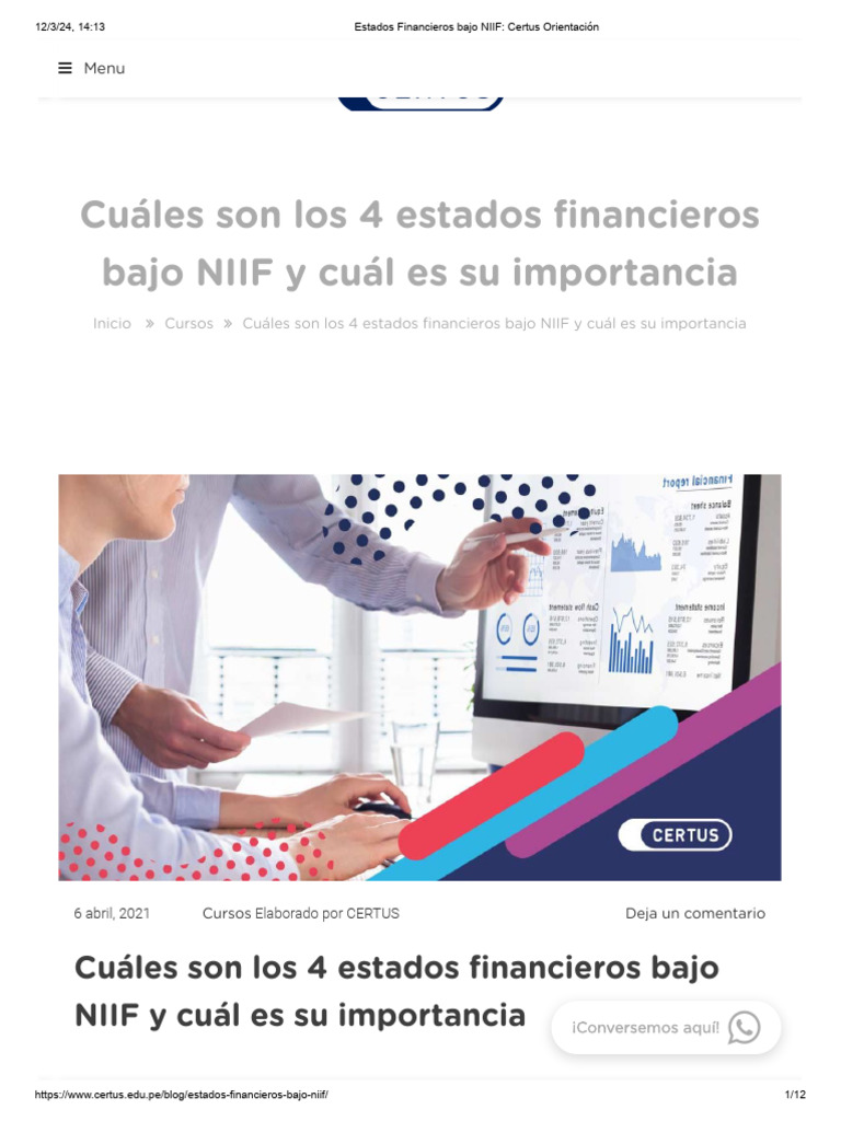 Estados Financieros NIIF: Importancia y Tipos | PDF
