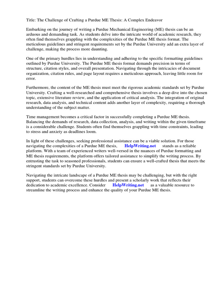 Purdue Me Thesis Format | PDF | Thesis | Essays