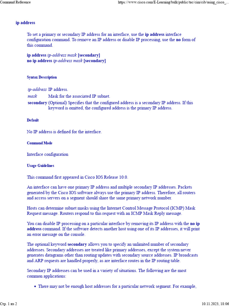 Configuring Primary and Secondary IPs | PDF | Internet Protocols | Ip ...