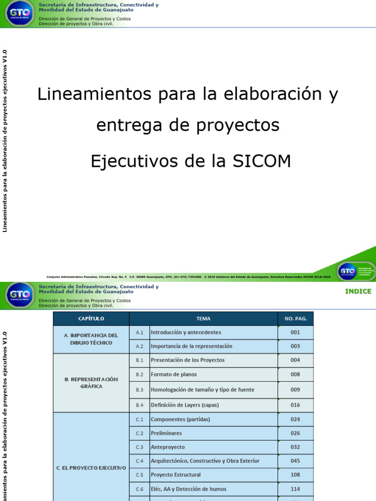 Lineamientos para Proyectos Ejecutivos SICOM | PDF | Cad automático ...