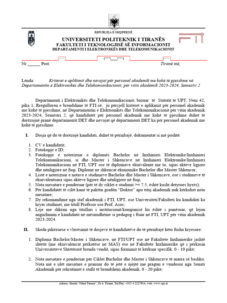 Universiteti Politeknik I Tiranës | PDF