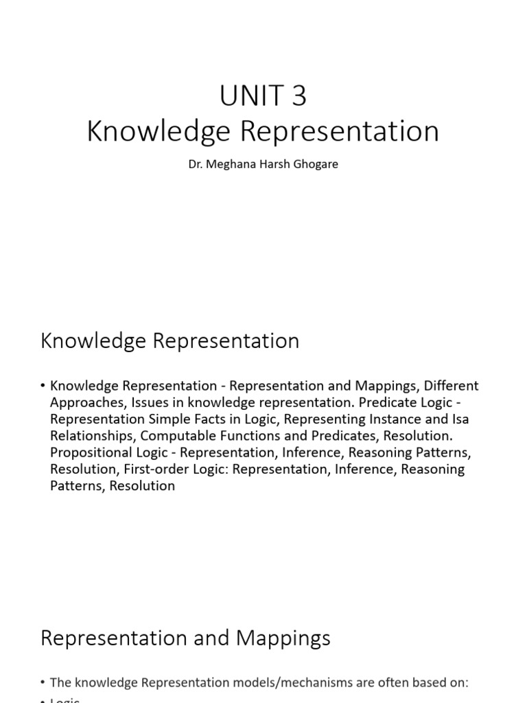 Unit 3 | PDF | Knowledge Representation And Reasoning | Logic