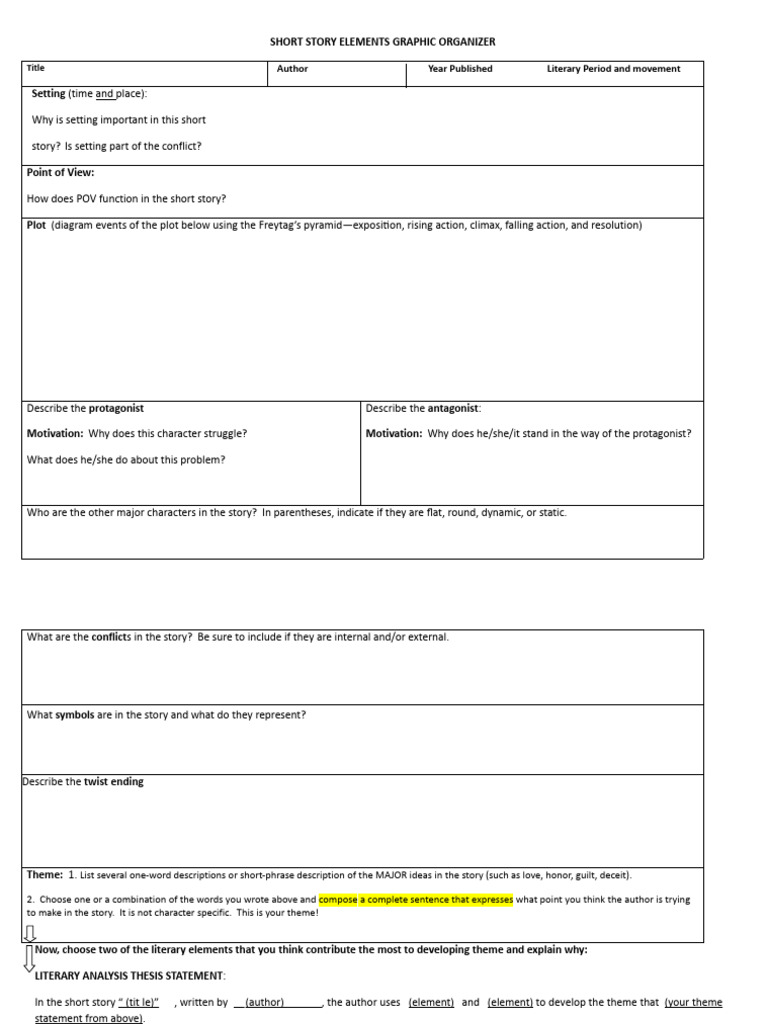 Short Story Analysis Guide | PDF