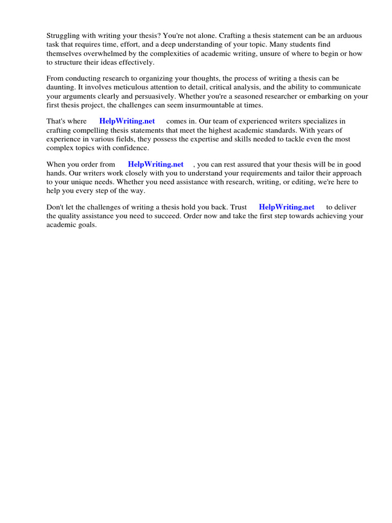 How To Write Thesis Statement Sample | PDF | Essays | Thesis