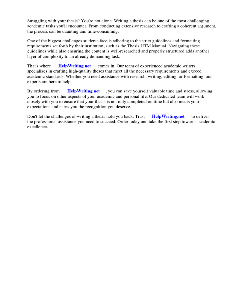 Thesis Utm Manual | PDF | Thesis | Citation