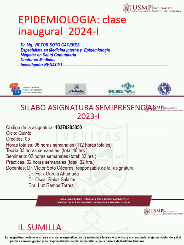 Clase Inaugural Epidemiologia | PDF | Epidemiología | Doctorado