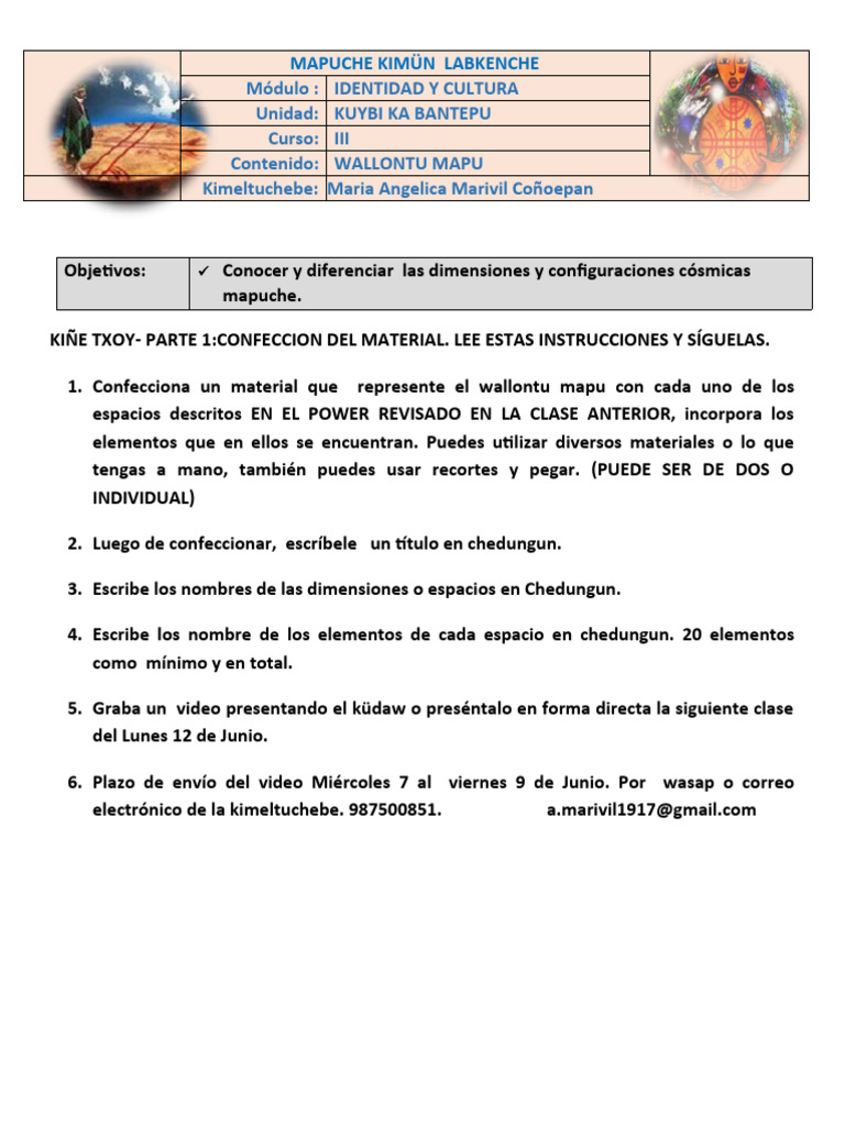 GUÍA Creación Material para Exolicar El Wallontu Mapu | PDF