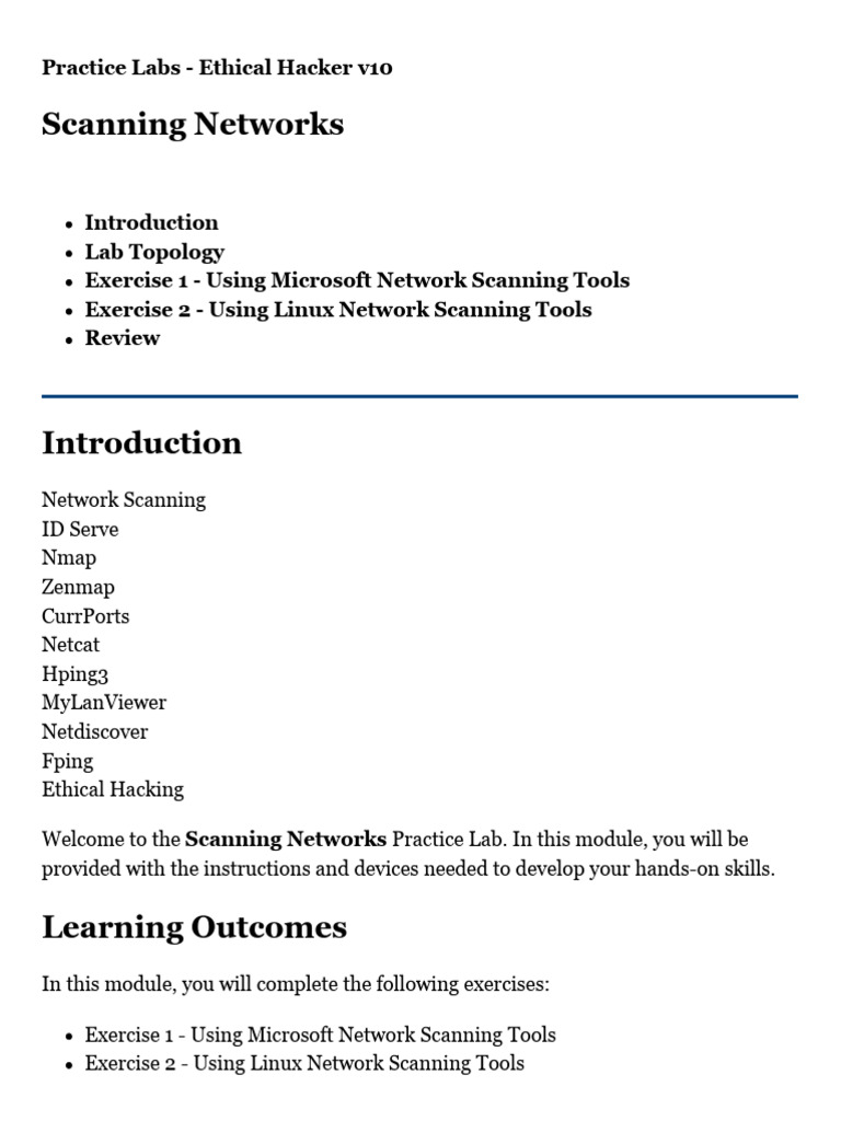 Network Scanning Techniques for Ethical Hackers | PDF | Transmission ...