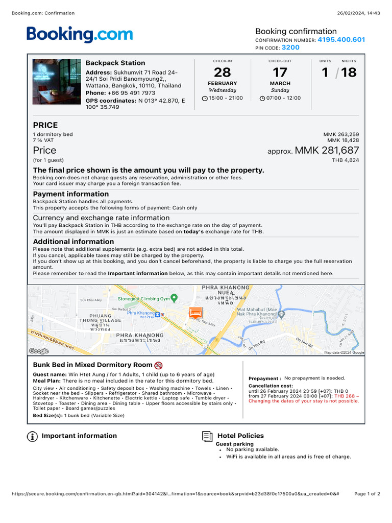 Booking.com: Confirmation | PDF | Payments | Exchange Rate