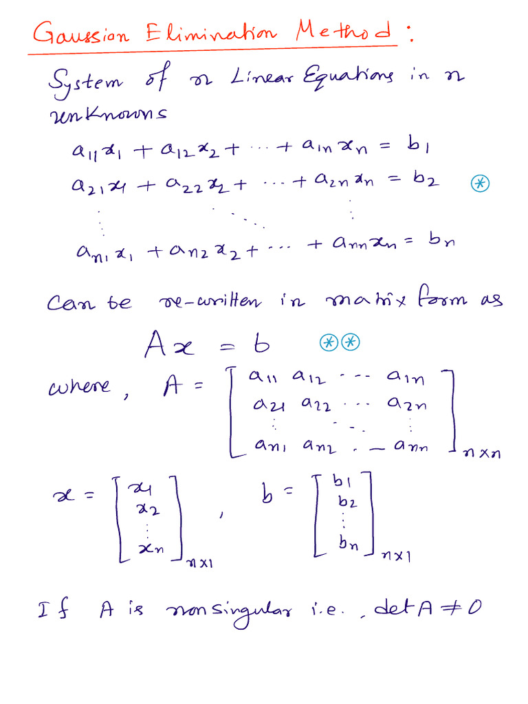 Gaussian Elimination | PDF