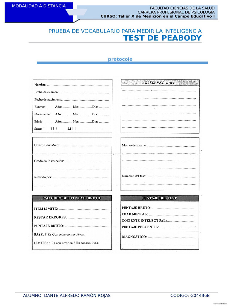 Test de Peabody 2 PDF Free | PDF