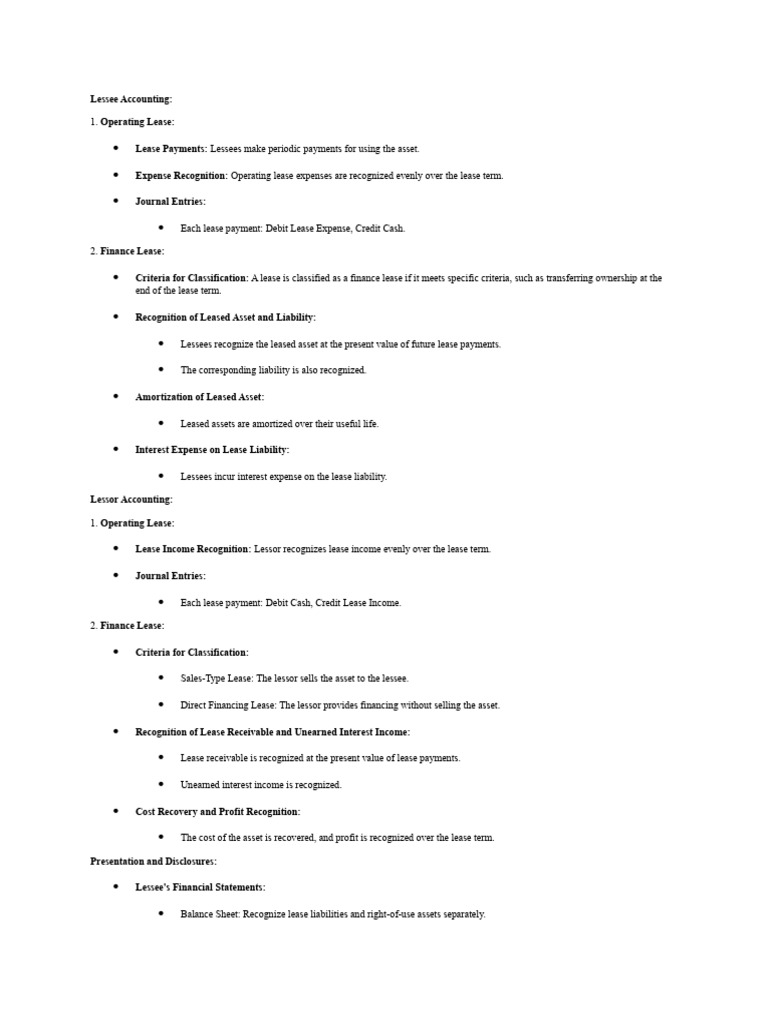 CH 15 Study Guide | Download Free PDF | Debits And Credits | Lease