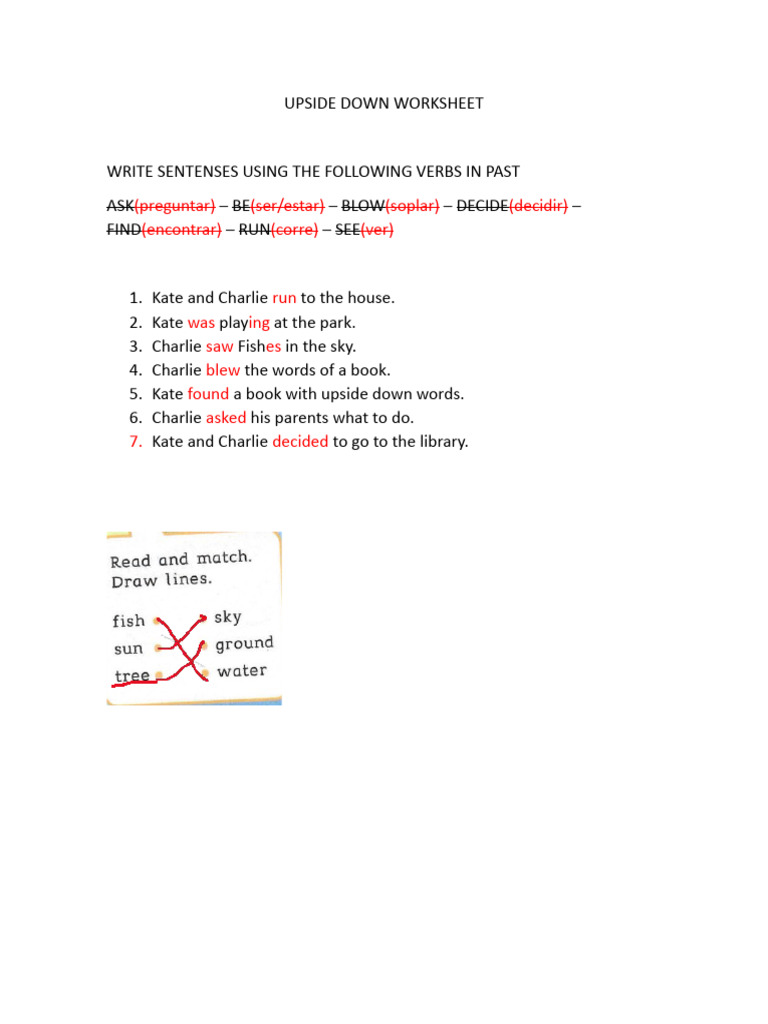 Upside Down Worksheet | PDF