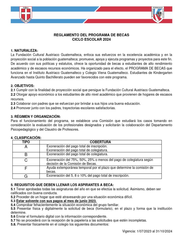 Reglamento-Becas-2024-1 | PDF