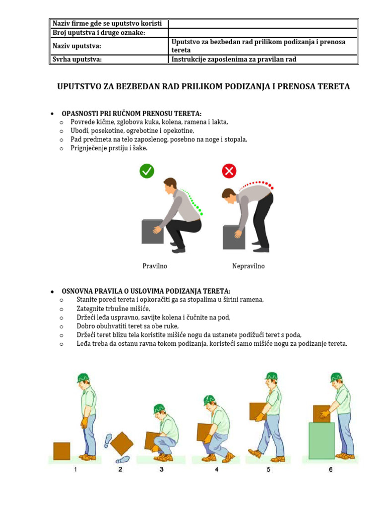 Ručni Prenos Tereta | PDF