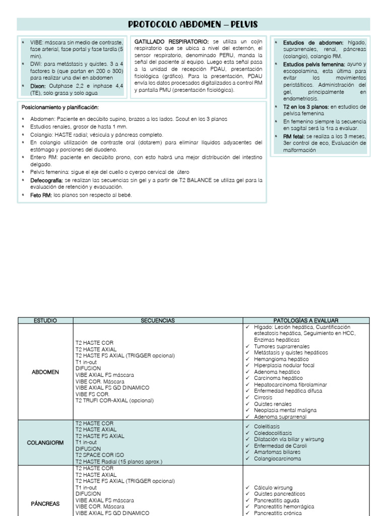 16, 17. Protocolo Abdomen - Pelvis | PDF | Abdomen | Especialidades Medicas