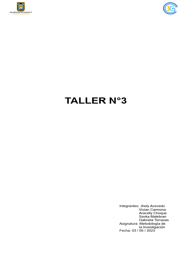 Metodologia de La Investigacion Taller N°3. | PDF | Curso abierto masivo en linea | Análisis