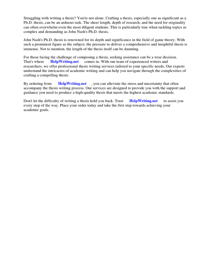 "Ph.D. Thesis Help: John Nash Focus" | PDF | Thesis | Manifold