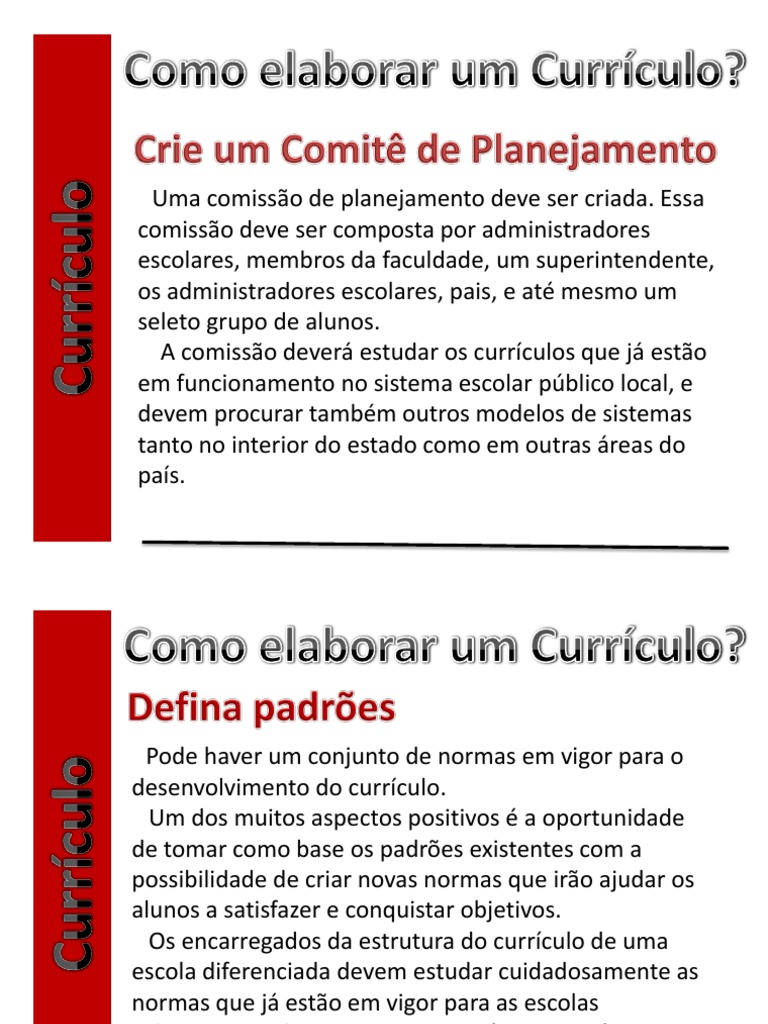 Como Fazer Um Curriculo Escolar