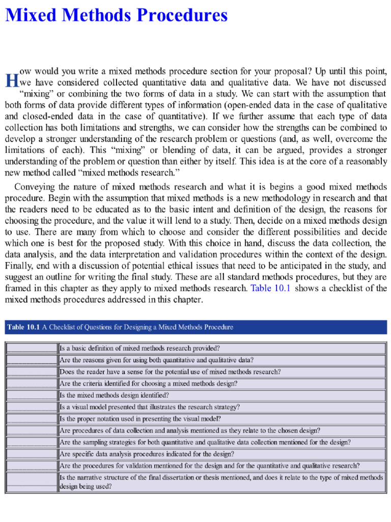 Mixed Methods Procedure Group 4 Source | PDF